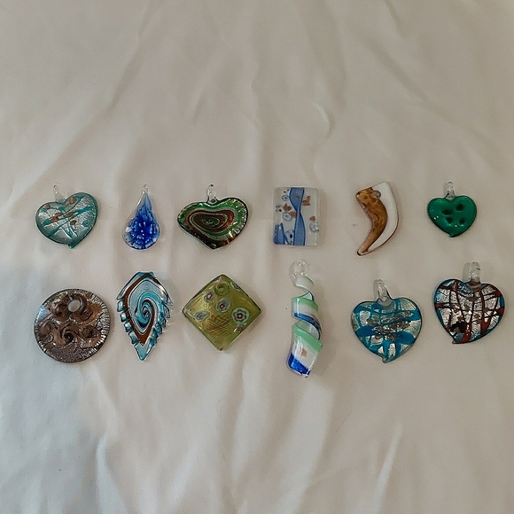 Jewelry | Handmade Stunning Glass Pendants Without Chains Sets Of 12 ...